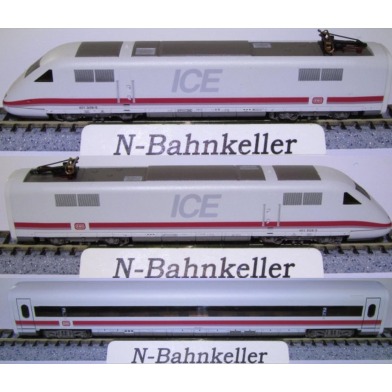 Minitrix 12855 ICE mit einem bel. Zwischenwagen 3 tlg.neuwertig OVP ...