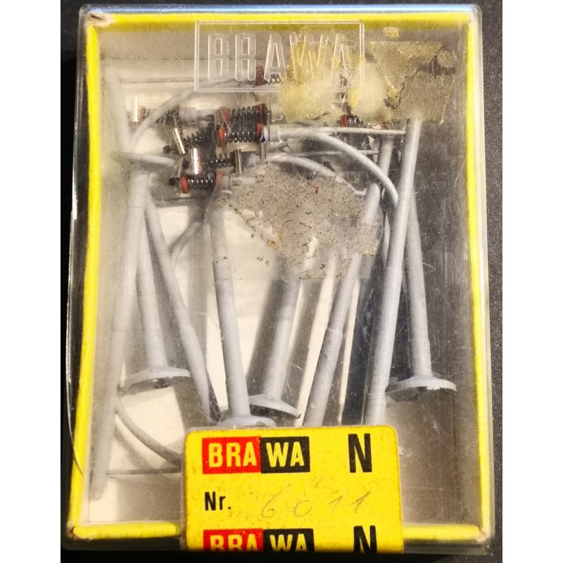Brawa 6011 10x Fahrleitungsmasten für Trolley-Minibus, Neu in OVP, 50,00